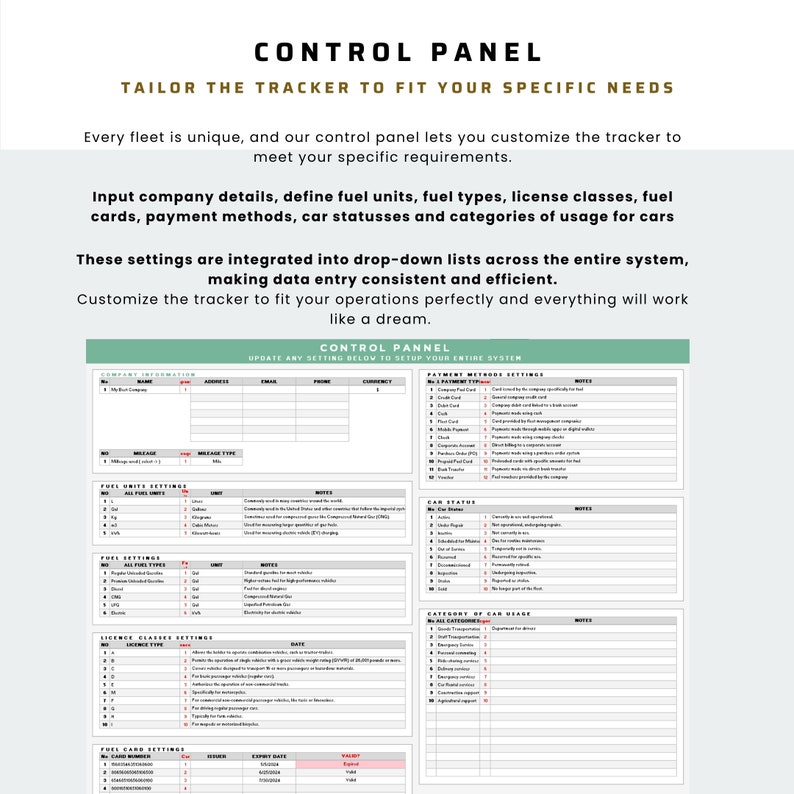 Vehicle Maintenance Tracker: Excel Fleet & Fuel Costs Calculator ...