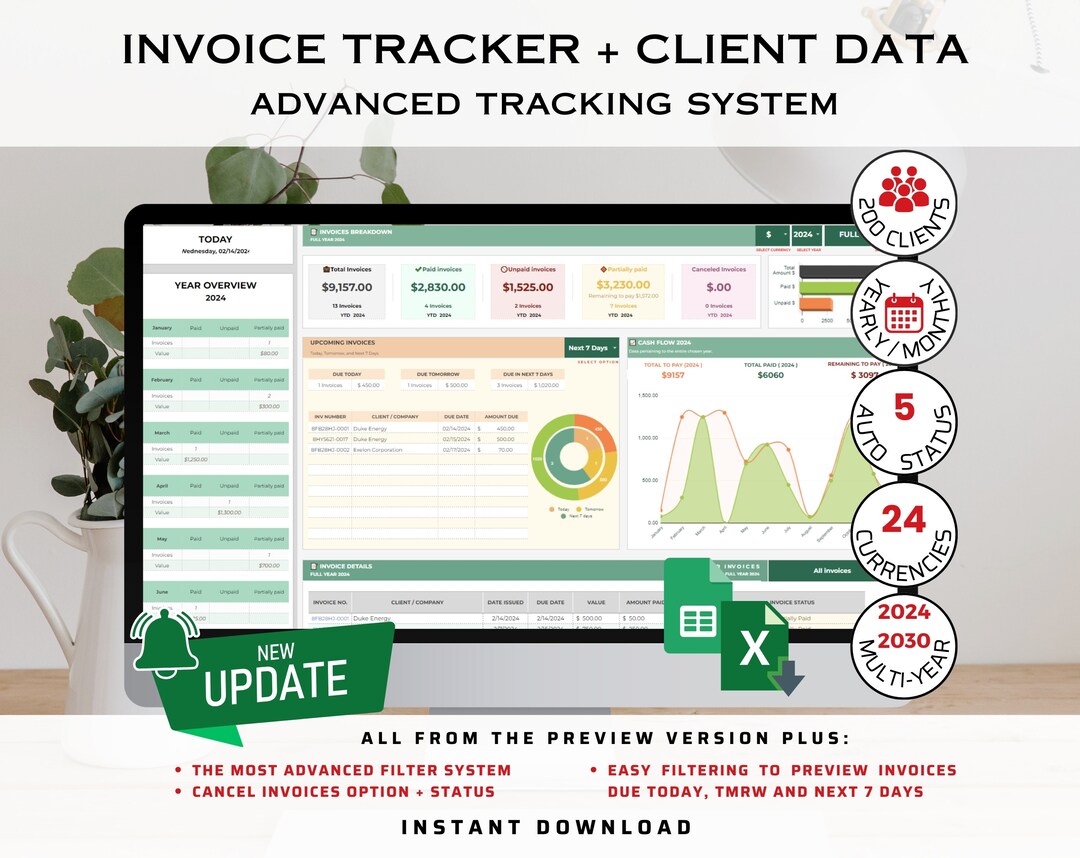 Invoice Management and Tracking System Small Business Google Sheet and ...