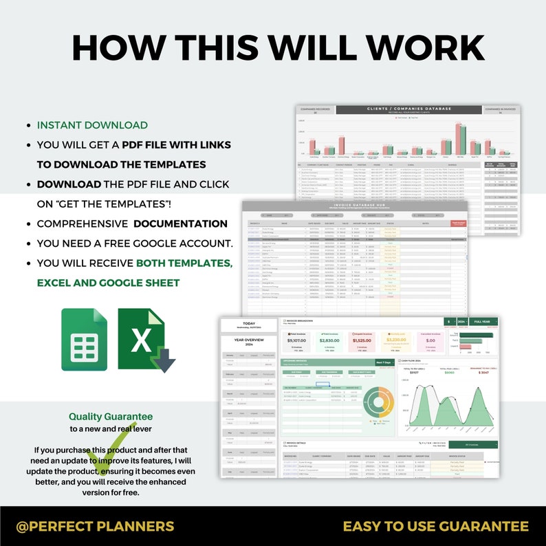 Invoice and Payment Tracker | Google Sheets and Excel Template (digital ...