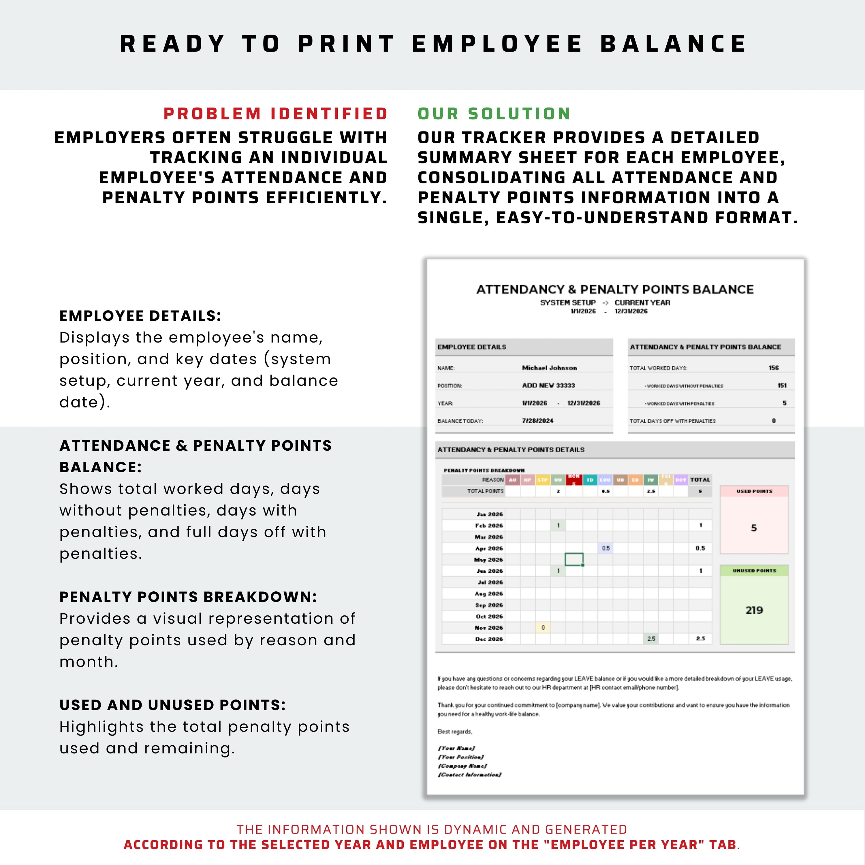 Employee Attendance Tracker Rolling Interval Penalty Point System ...