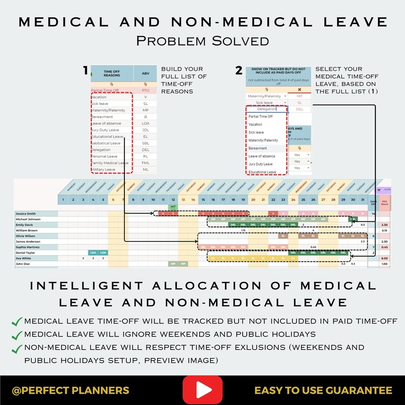 Employee Leave Tracker & Vacation Tracker Excel Template and Google ...