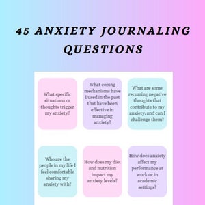 45 ANXIETY JOURNALING QUESTIONS - Etsy