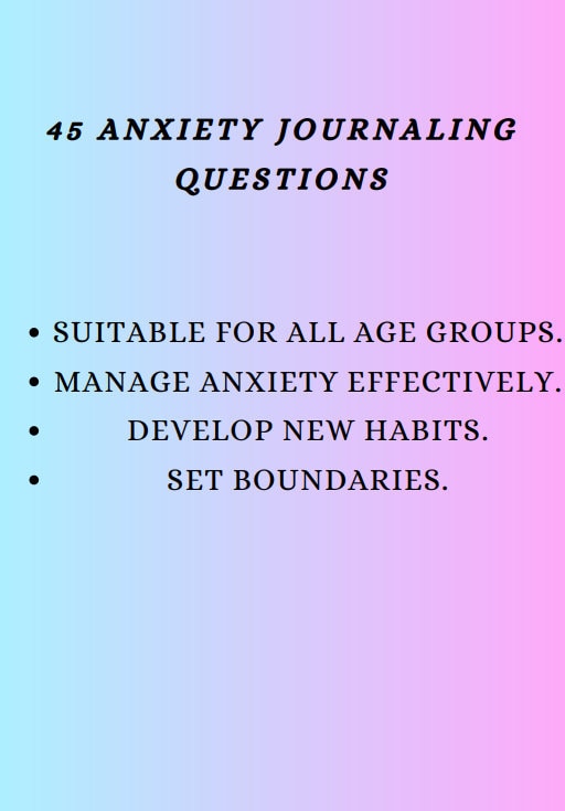 45 ANXIETY JOURNALING QUESTIONS - Etsy