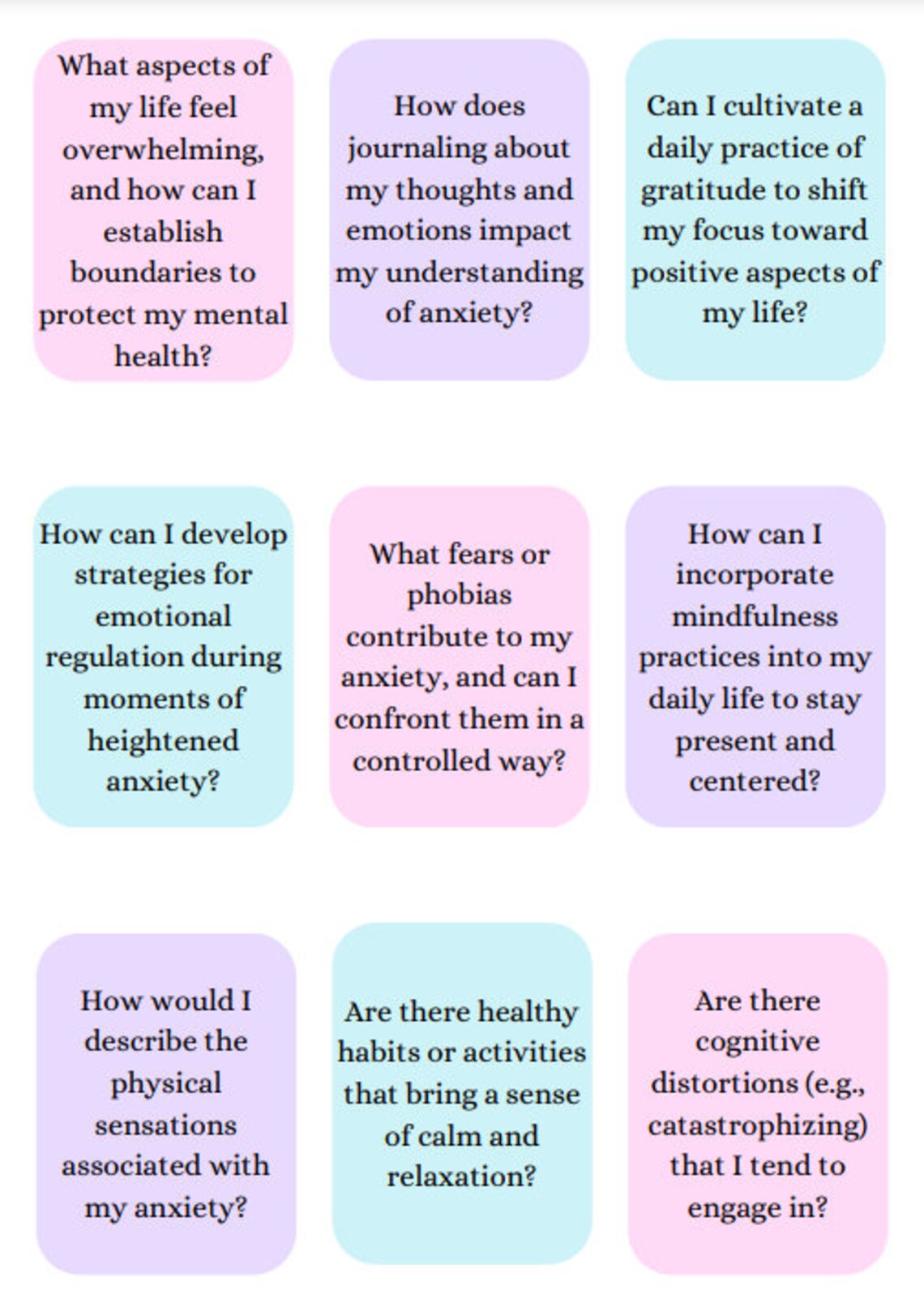 45 ANXIETY JOURNALING QUESTIONS - Etsy