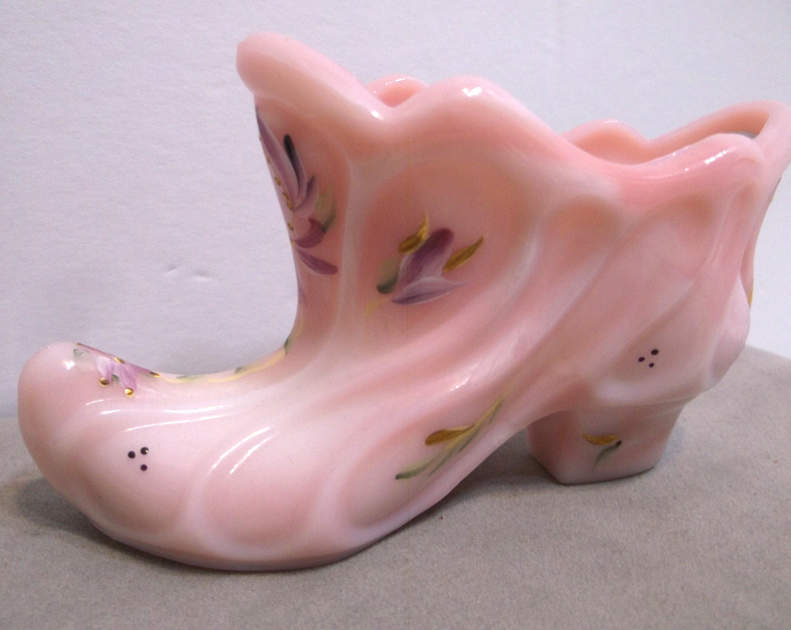 95th Anniversary Fenton Pink Floral Shoe - Etsy