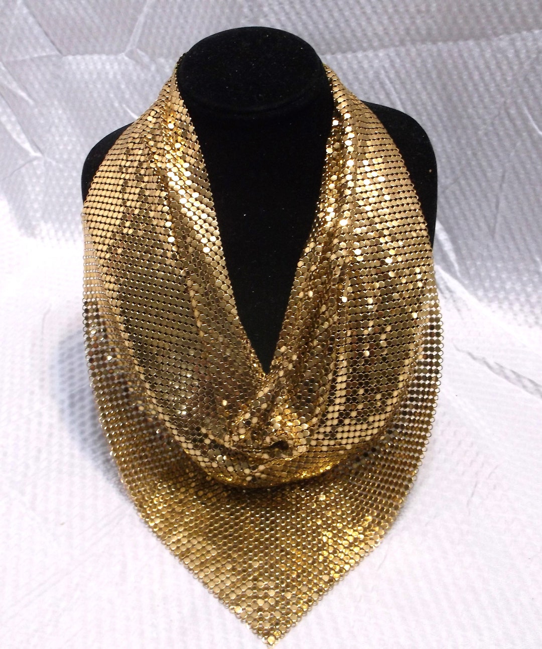 Classic Gold Chain Mail Mesh Bib Necklace by Whiting and Davis - Etsy