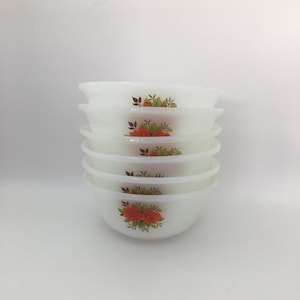 Vintage Phoenix Opalware Bowls,set of Six Pyrex Bowls, Milk Glass ...