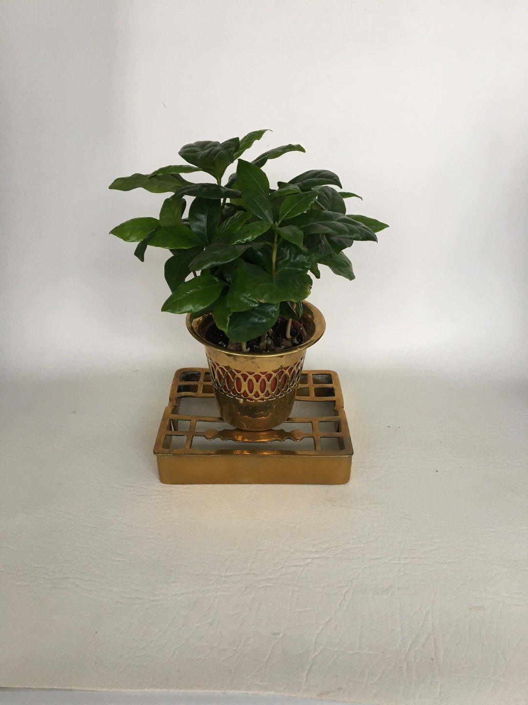 Vintage Brass Trivet, Plant Stand, Copper Kettle Stand, House Plants ...