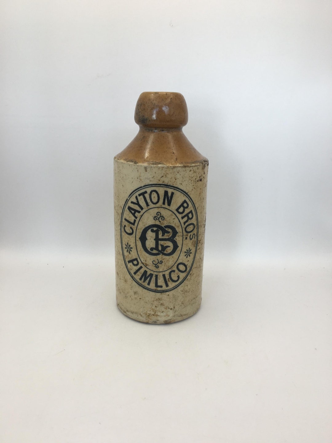Antique Stoneware Bottle, Ginger Beer Bottle, Clayton Bros Pimlico ...
