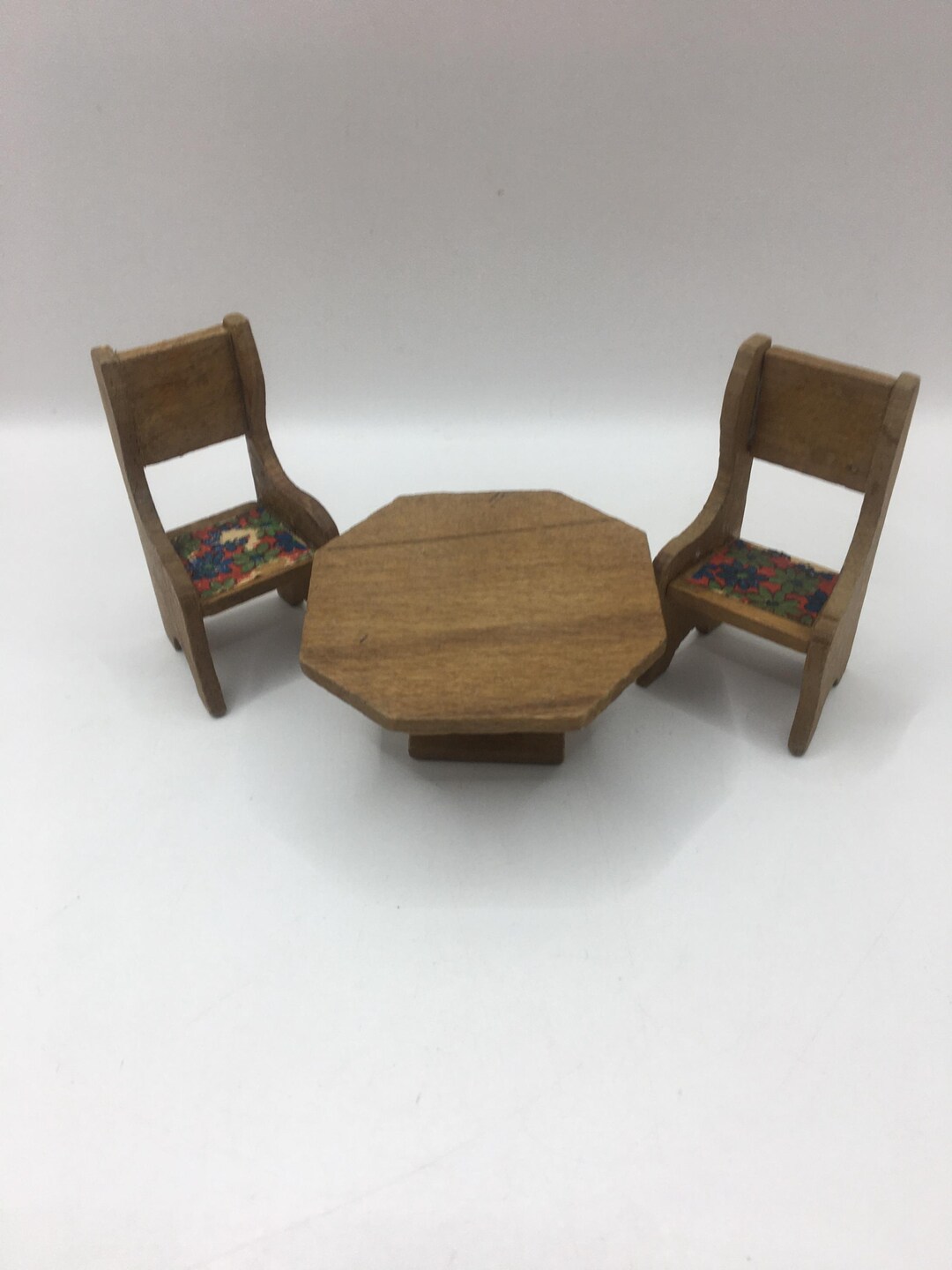 Vintage Dolls House Kitchen Table & Chairs: 1950s Miniature Furniture ...