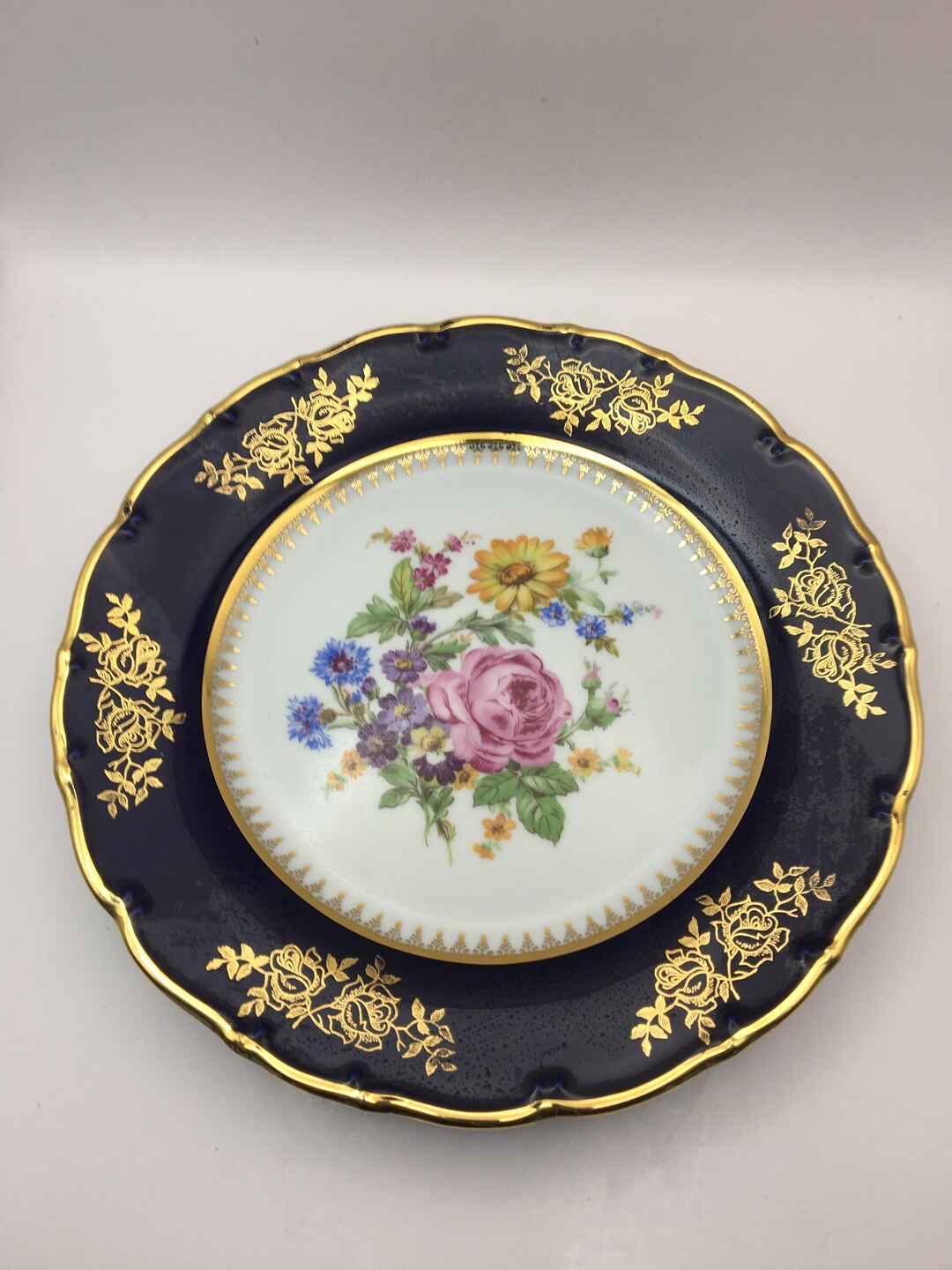 Vintage Cobalt Blue Plate, Wall Decor, Collectors Plate, Epiag D. F ...