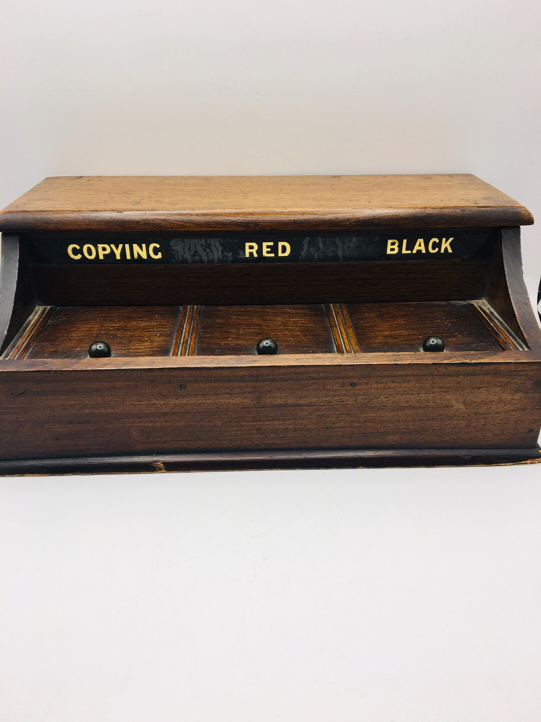 Antique Office Inkwell Stand With Glass Ink Bottles Made in England ...