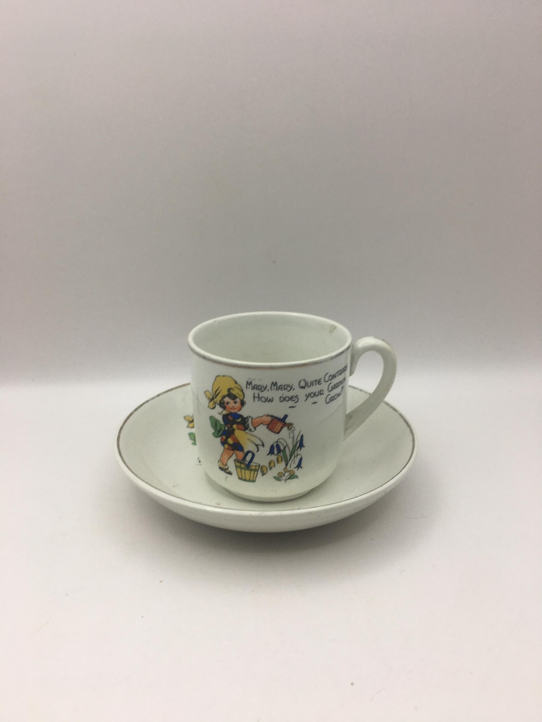 Vintage Nursery Rhyme Tea Cup & Saucer, Children’s Christening Cup - Etsy