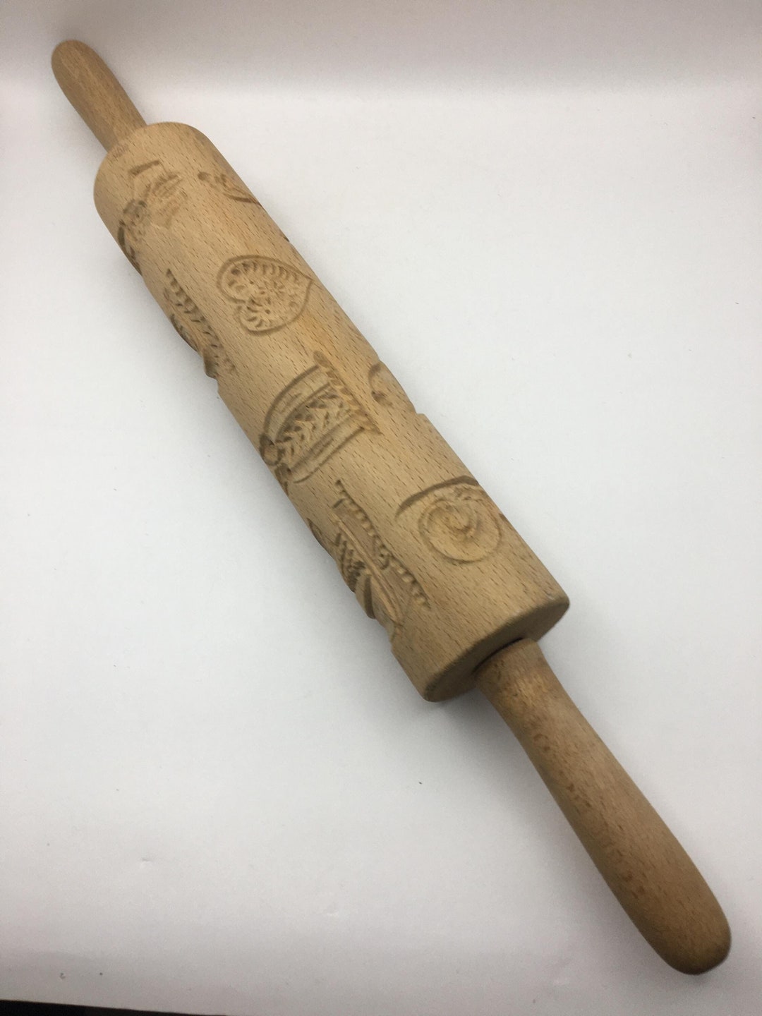 Vintage Rolling Pin, Dutch Embossed Rolling Pin, Pattern Rolling Pin ...
