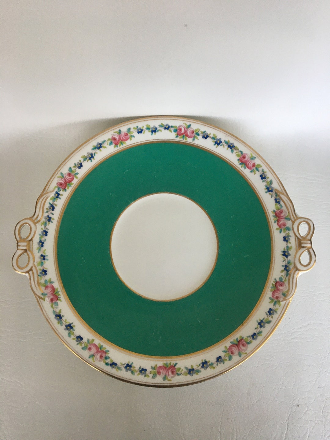 Antique Victorian Green. Dinner Plate, Cabinet Plate, Vintage Decor ...