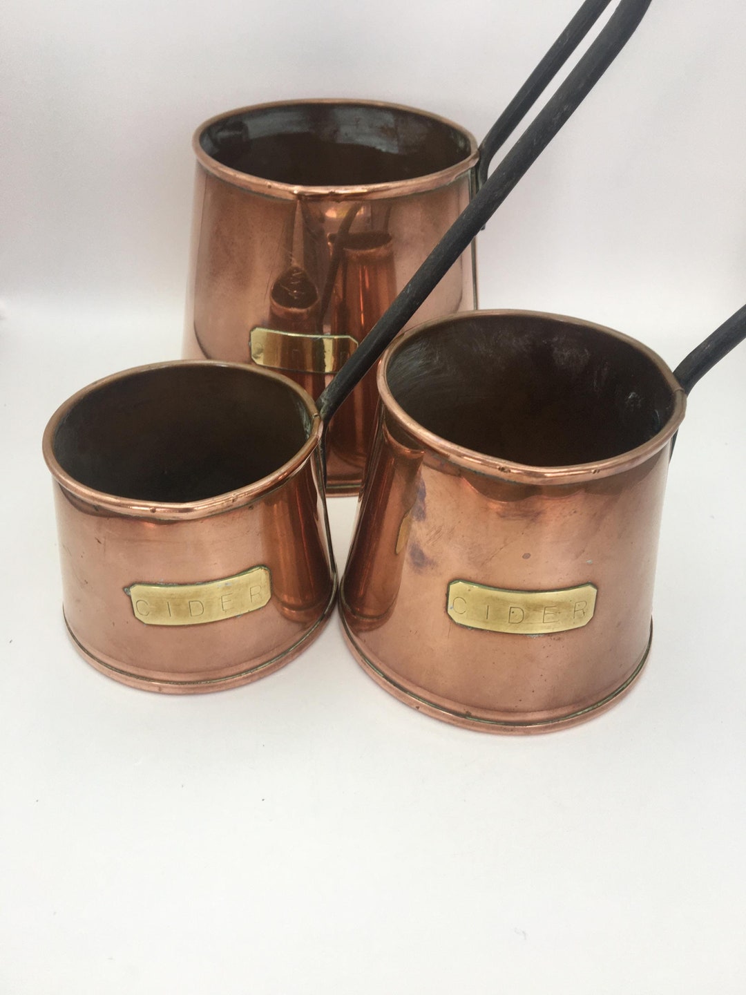 Antique Copper Measuring Cups, Cider Cups, Victorian Copper Jugs ...