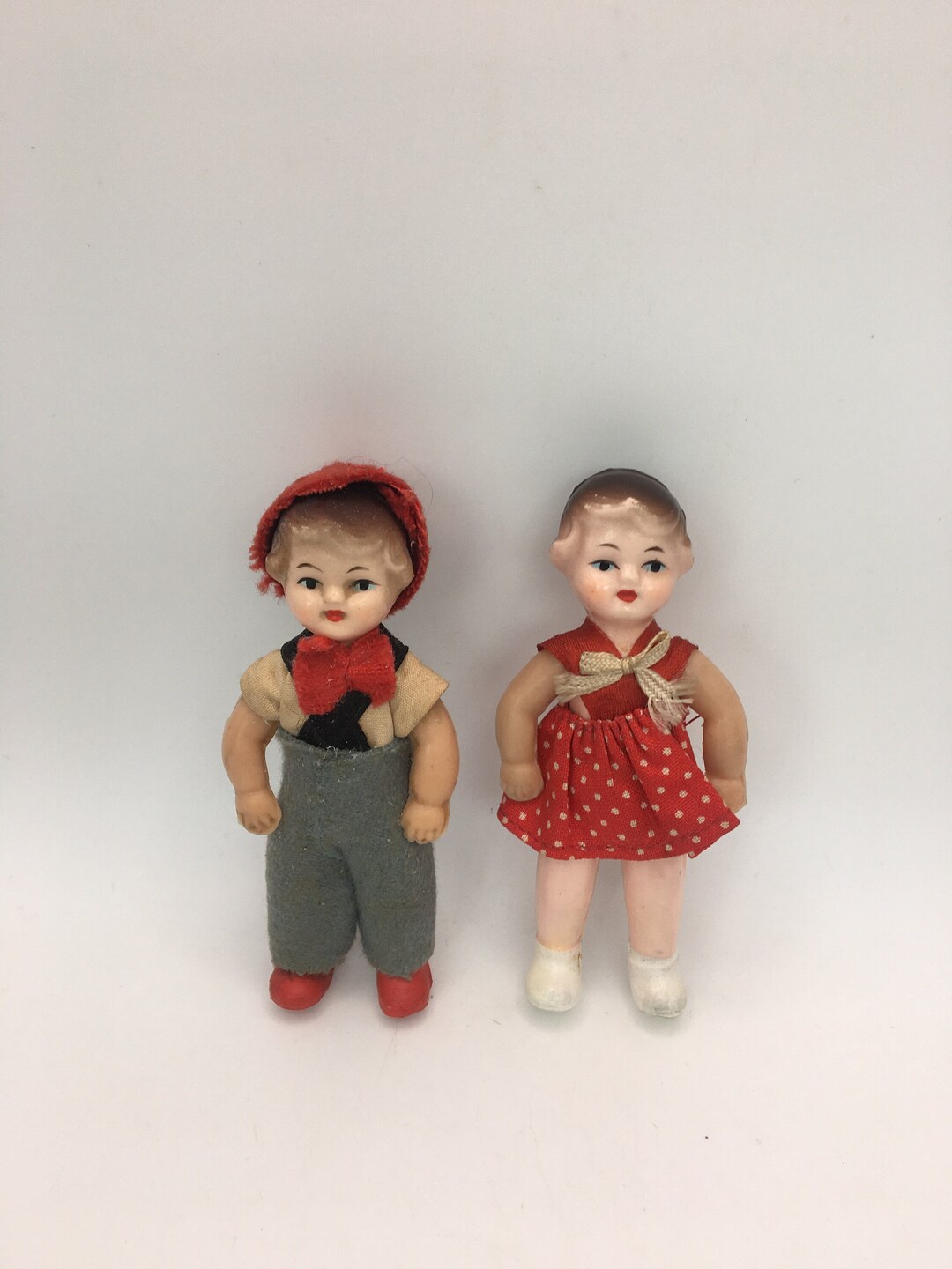 Vintage Pair Ari German Rubber Dolls, Boy & Girl Dolls, Knickerbocker ...