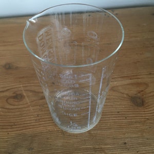 Antique Glass Measuring Jug, Domestic Measure Cup, Vintage Apothecary ...