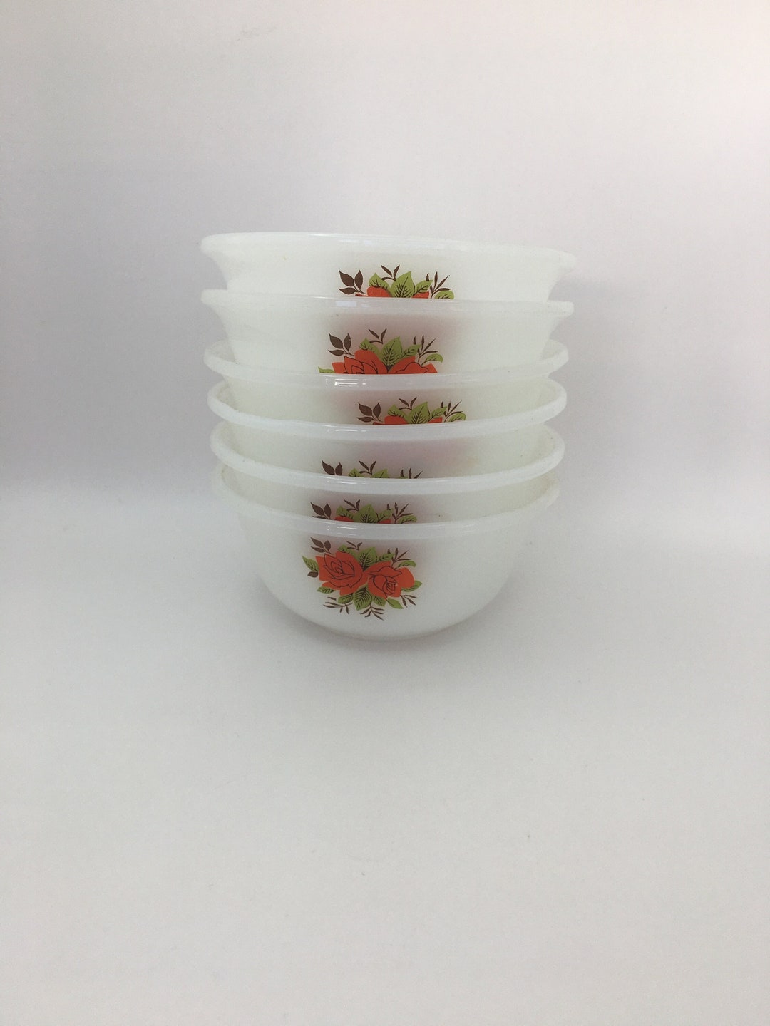 Vintage Phoenix Opalware Bowls,set of Six Pyrex Bowls, Milk Glass ...