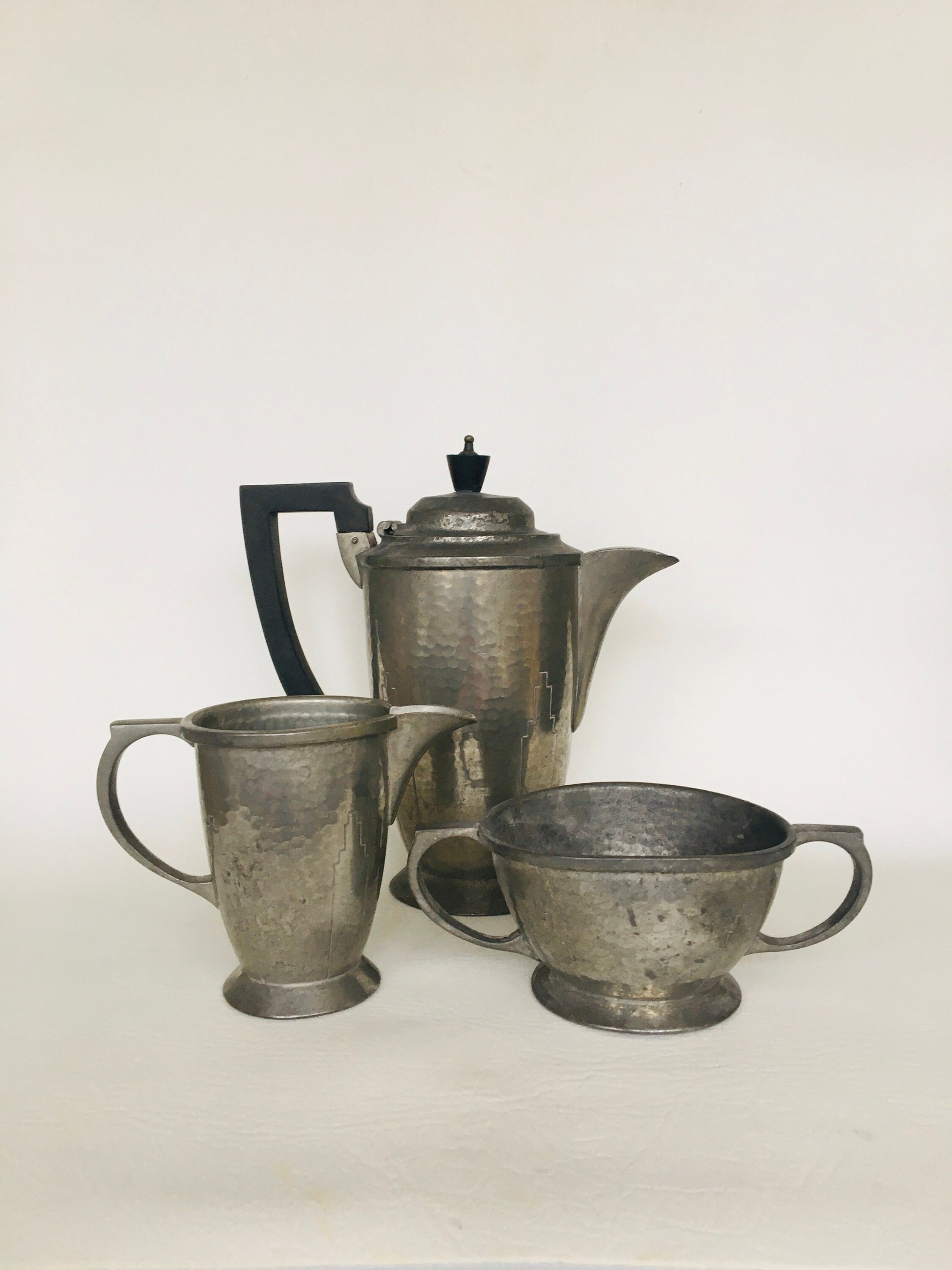 Art Deco Pewter Coffee Set Coffee Pot Milk Jug Sugar Bowl - Etsy