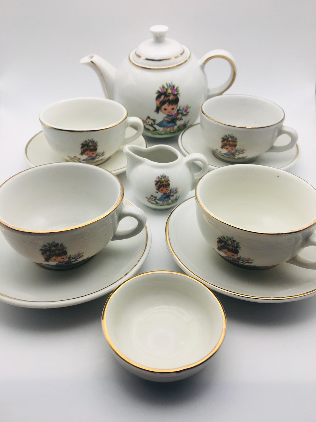 Vintage Dolls Ceramic Tea Set, Vintage Dolls Tea Set, Made in England ...