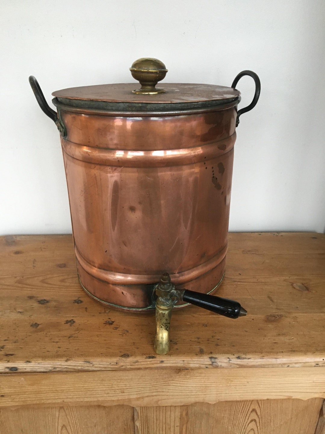Antique Copper & Brass Dispenser/water Tank, Victorian Copper Ware ...
