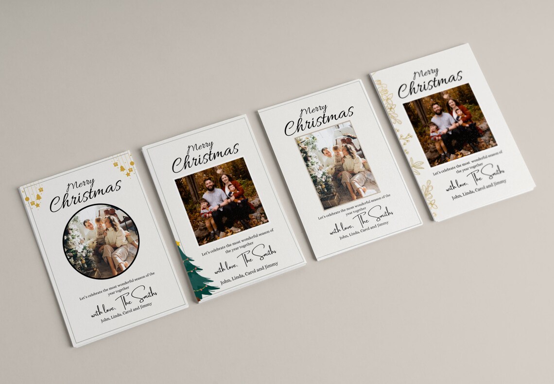 Personalized Christmas Cards Templates (10 Cards) Digital | Printable ...