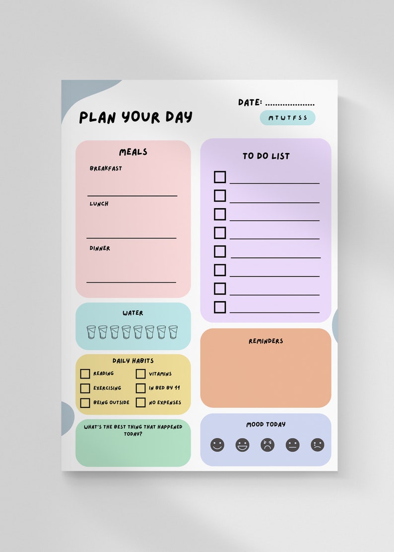 Daily Planner Printable Habit Tracker To-do List - Etsy