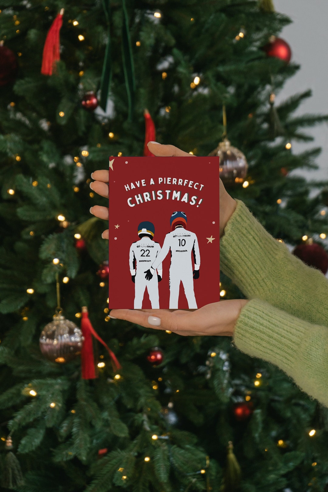 Pierre Gasly and Yuki Tsunoda Formula 1 Christmas Card Printable | 4 ...