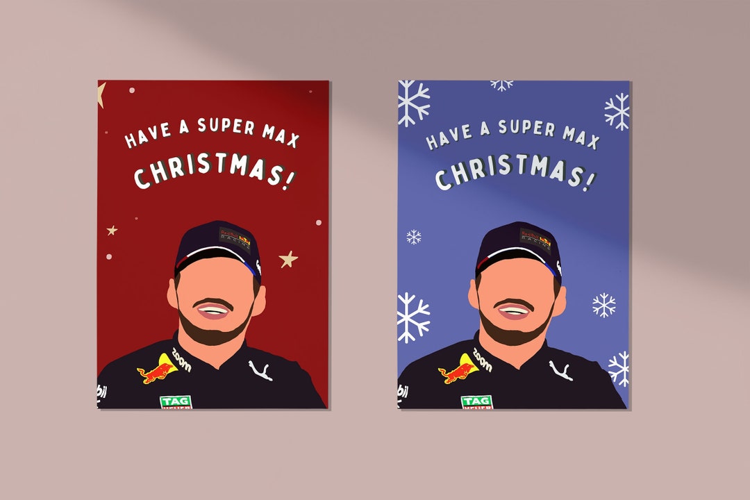 Max Verstappen Formula 1 Christmas Card Printable | 4 Designs | F1 ...