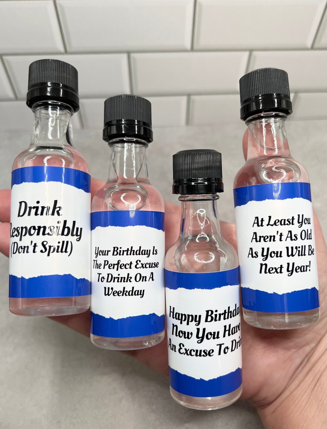 Mini Shot Labels Adult Birthday Party Favors Shooter Bottles for Gift ...