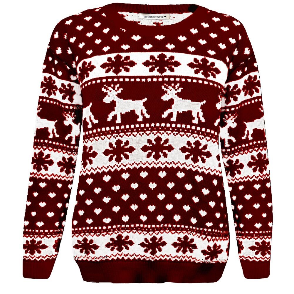 Ladies Xmas Sweaters Women's Knitted Reindeer Christmas Sweater ...