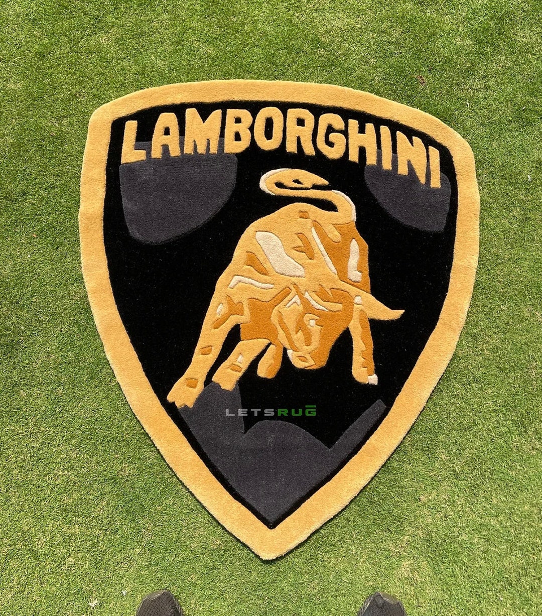 Handmade Custom Rug, Lambo Rug, Lambo Logo Carpet, Handtufted Rug, 100% ...