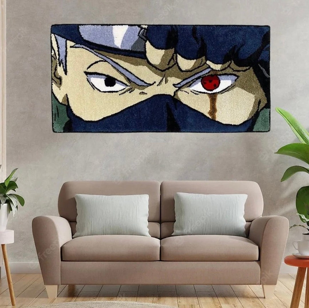 Handmade Custom Rug, Kakashi Rug, Naruto Customised Rug , Handtufted ...