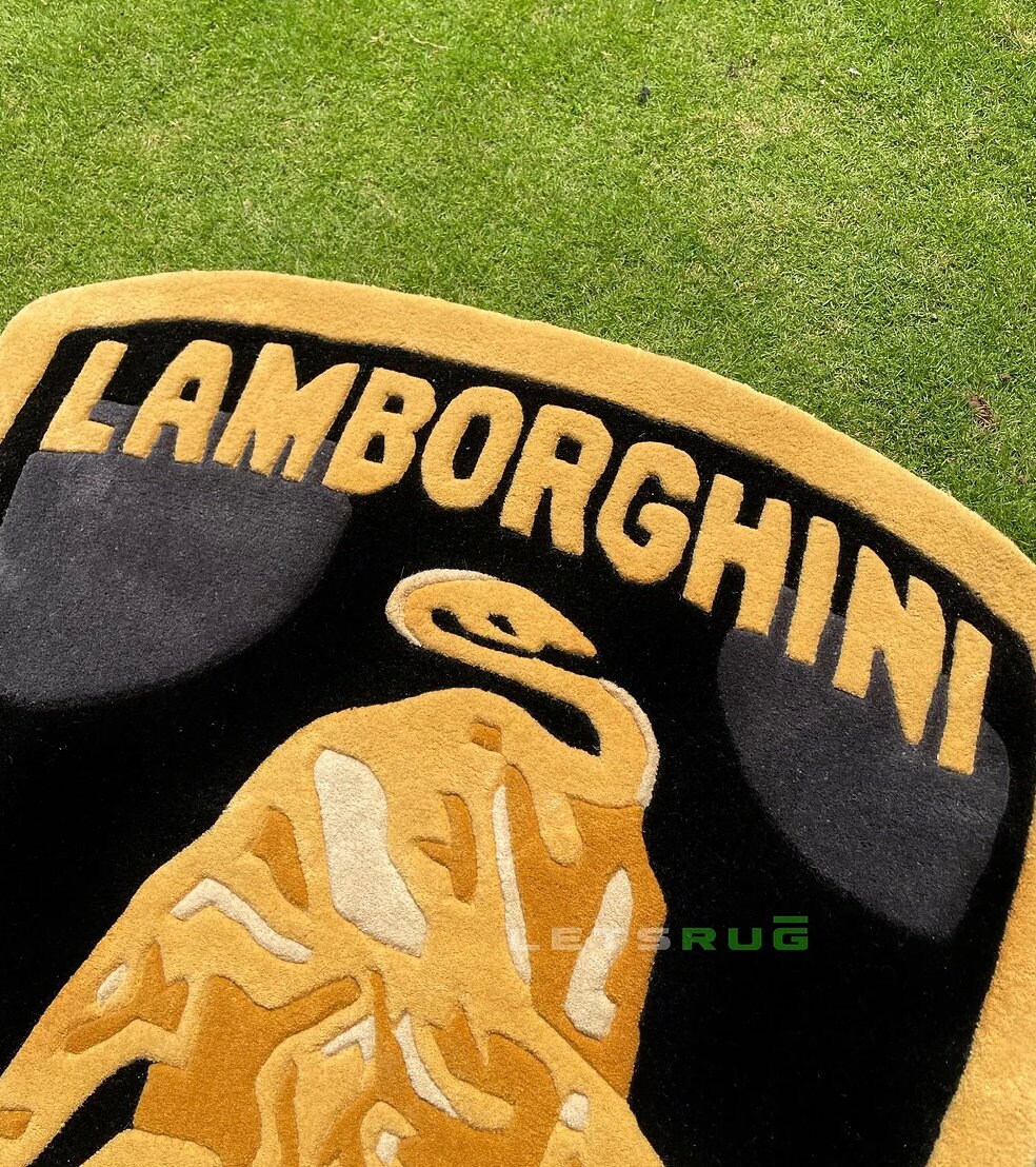 Handmade Custom Rug, Lambo Rug, Lambo Logo Carpet, Handtufted Rug, 100% ...