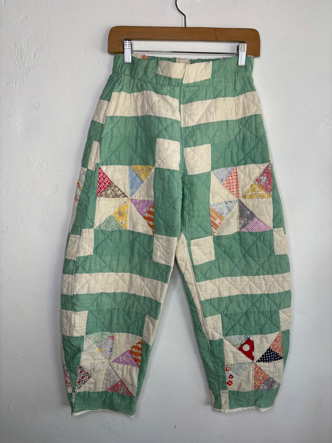 Vintage Mint Green Quilt Pants - Etsy