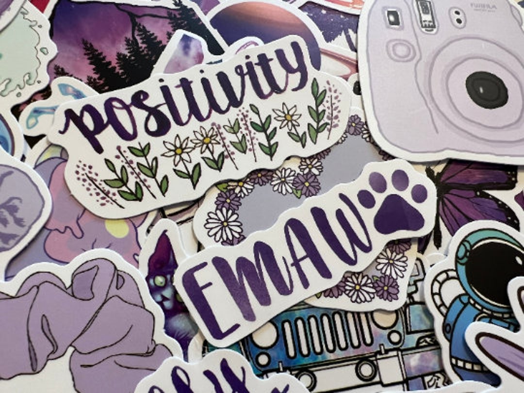 Purple Stickers Set, Violet Decal, Amethyst Decal, Girly Girl Stickers ...