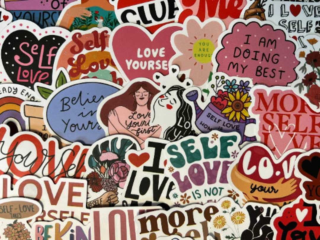 Vinyl Self Love Stickers, Positive Sticker Strength Support, Mental ...