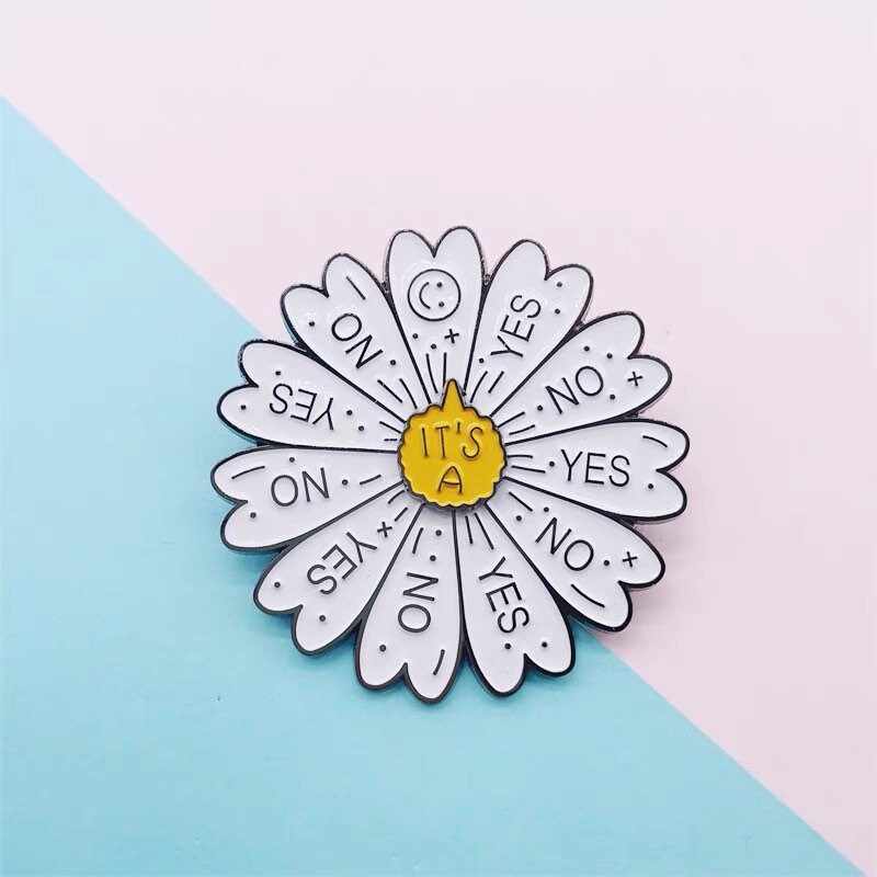 Spinning Enamel Pin Interactive Pin Indecisive Yes No Difficulties in ...