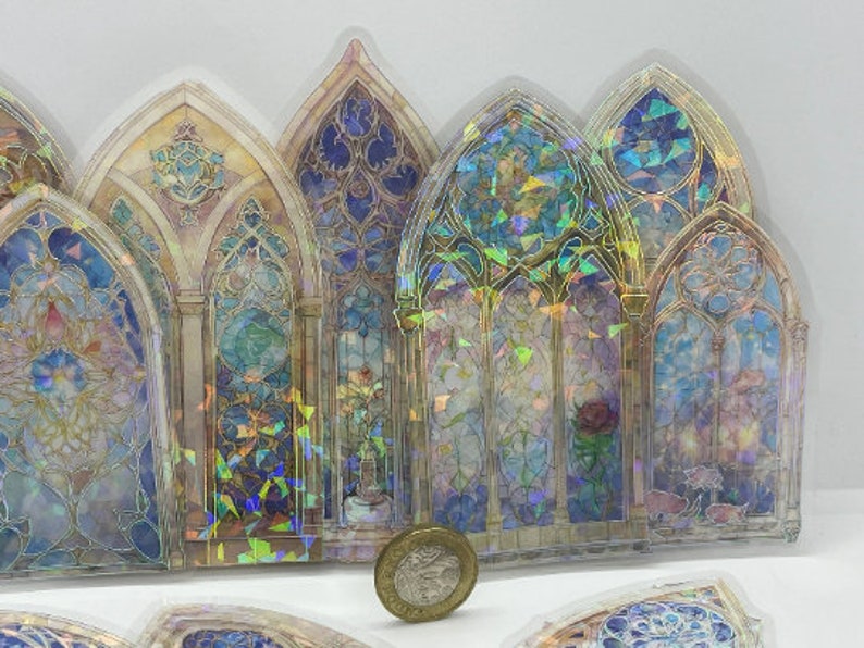 10 Transparent Stained Glass Window Sticker - Church Mosaic- Cathedral ...