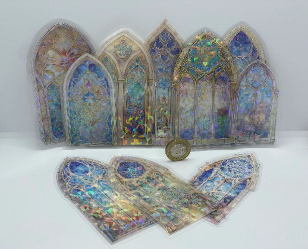 10 Transparent Stained Glass Window Sticker - Church Mosaic- Cathedral ...