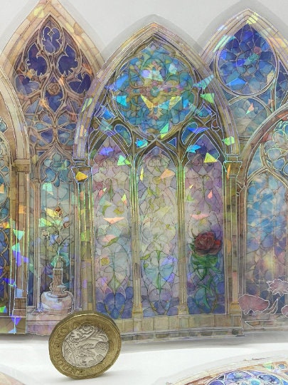 10 Transparent Stained Glass Window Sticker - Church Mosaic- Cathedral ...