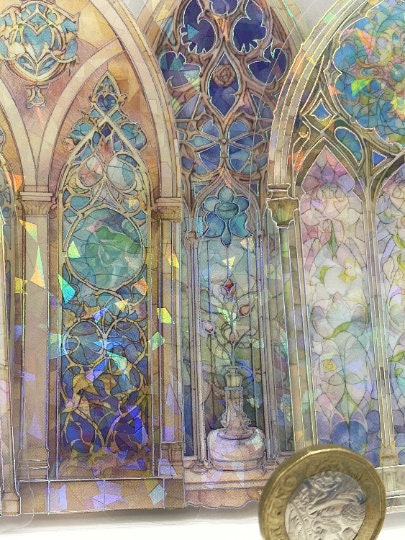 10 Transparent Stained Glass Window Sticker - Church Mosaic- Cathedral ...