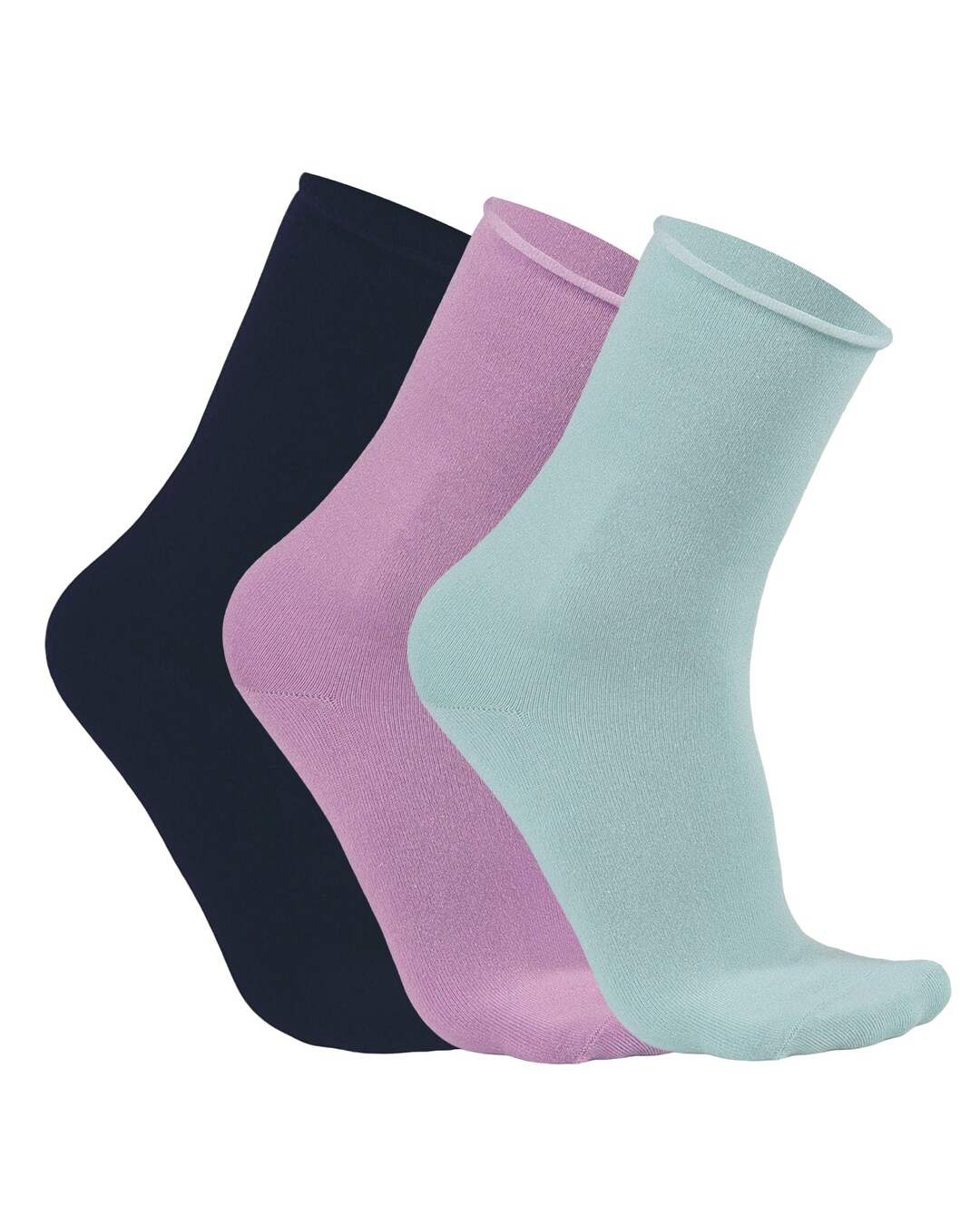 Womens Non-elastic Super Soft Modal Rich Socks 3 Pairs Pack Silk Touch ...