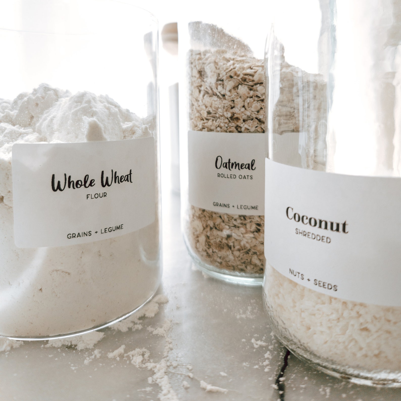 English Pantry Labels Oil and Water Resistant Minimalistic Kitchen ...