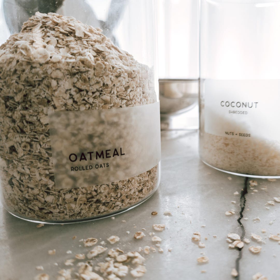 English Pantry Labels • Oil and Water Resistant • Minimalistic Kitchen ...