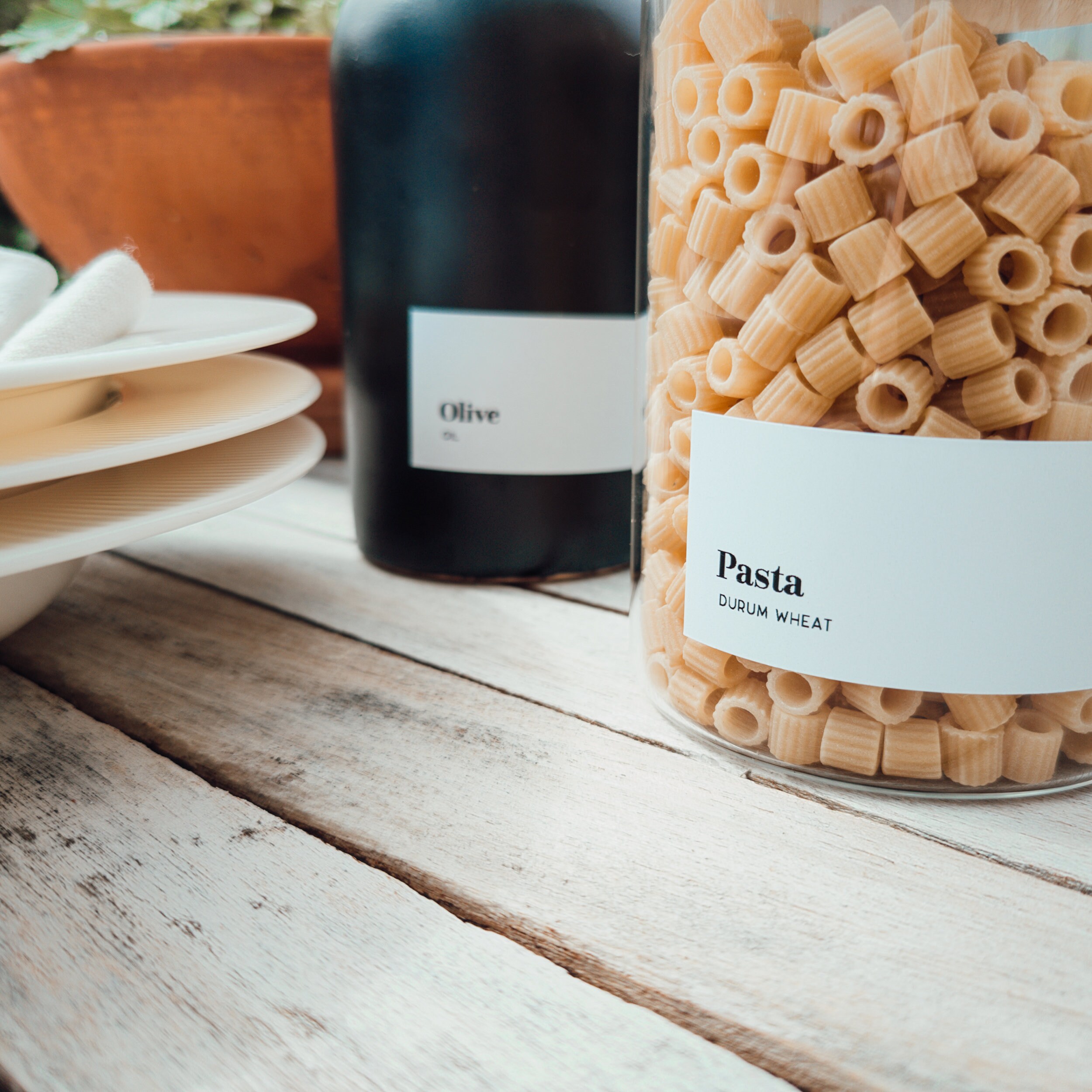 English Pantry Labels Oil and Water Resistant Minimalistic Kitchen ...