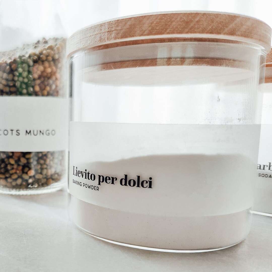 Italian Jar Labels • Oil and Water Resistant • Minimalistic Kitchen ...