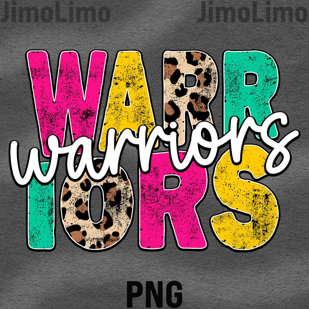 Retro Warriors PNG: Distressed Leopard Print Design (digital Download ...