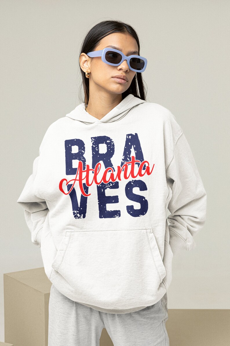 Braves Png Distressed Retro Vintage Letters Files Brave - Etsy